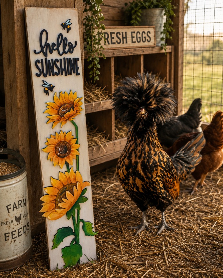How I Painted My Hello Sunshine Sunflower Sign (and Made the Whole Coop ...
